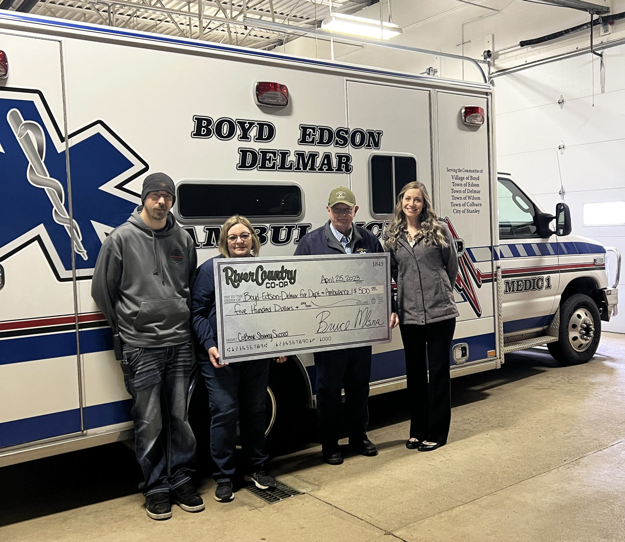 Boyd-Edson-Delmar Fire and Ambulance Service Donation - River Country CO-OP